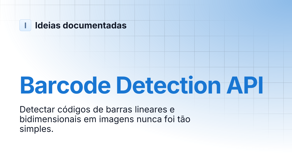 Barcode Detection API | Ideias documentadas